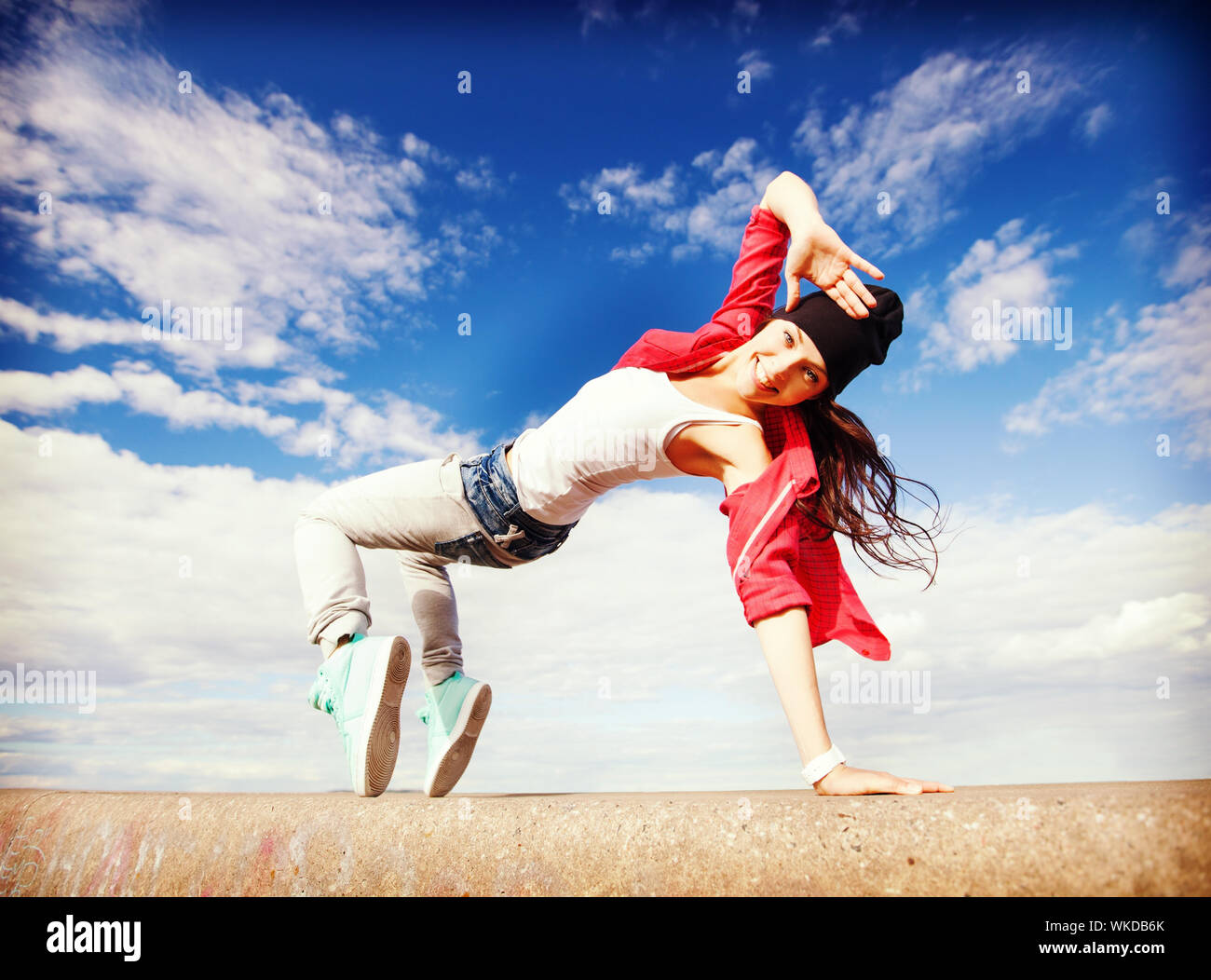 beautiful dancing girl in movement Stock Photo - Alamy