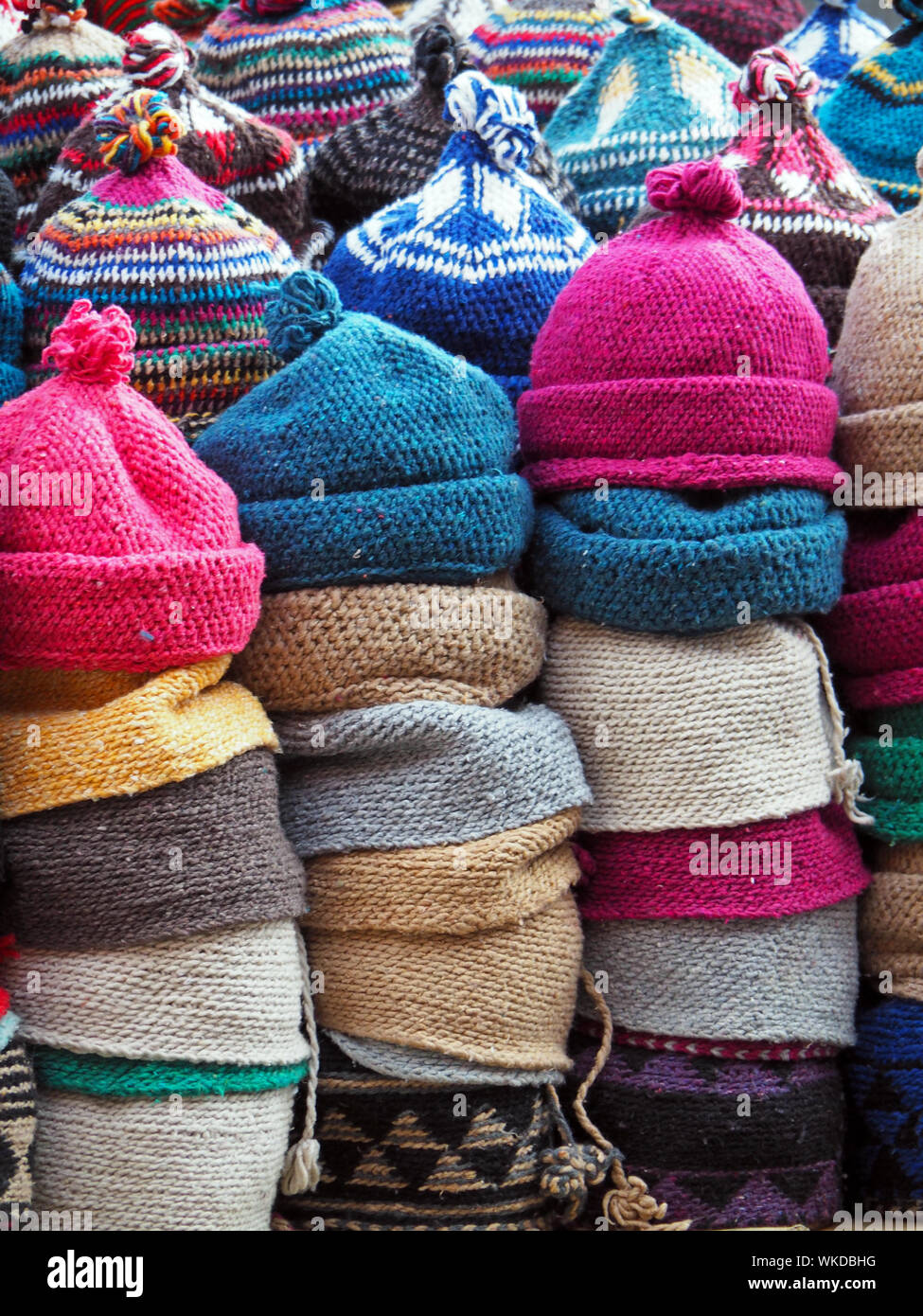 Wool hats in market hi-res stock photography and images - Alamy