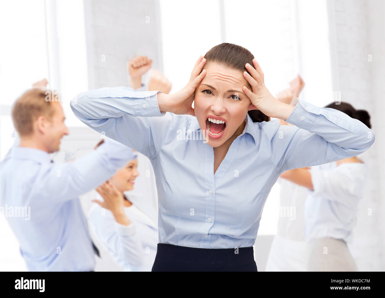 angry screaming businesswoman Stock Photo - Alamy