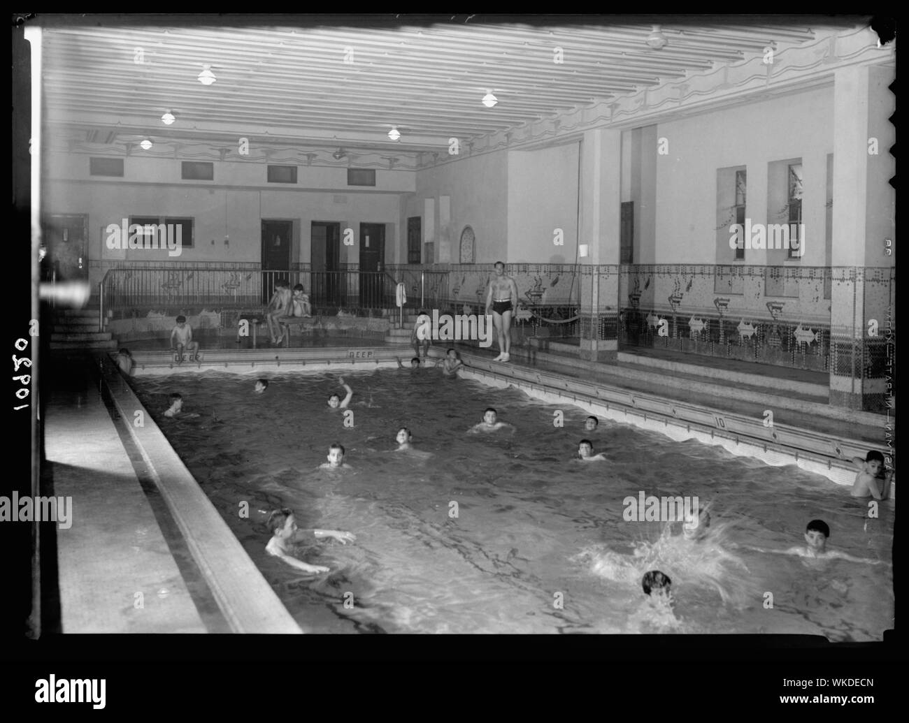 Jerusalem Y.M.C.A. activities. Swimming pool, boys' day Stock Photo - Alamy
