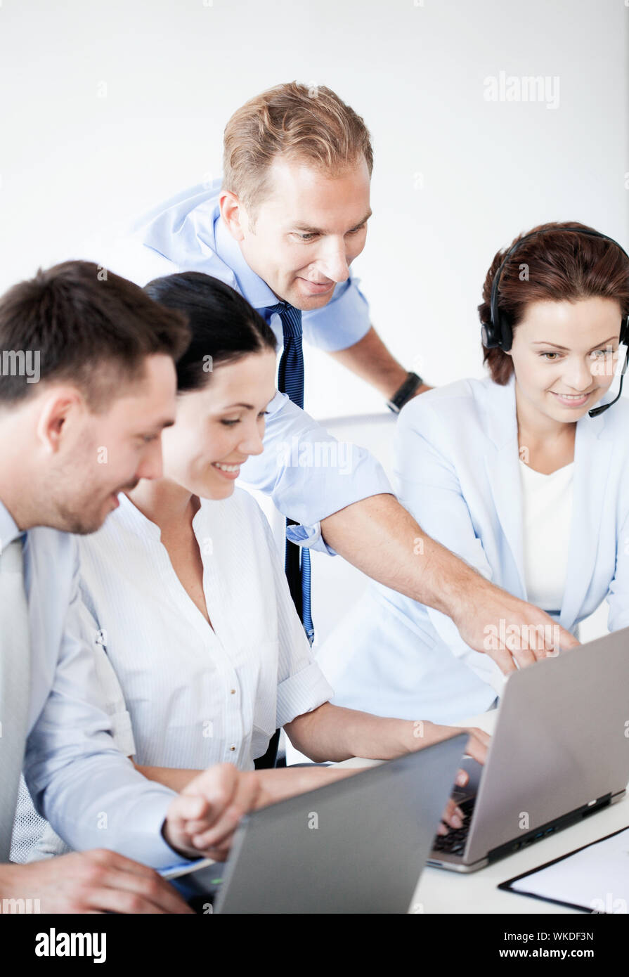 group of people working in call center Stock Photo - Alamy