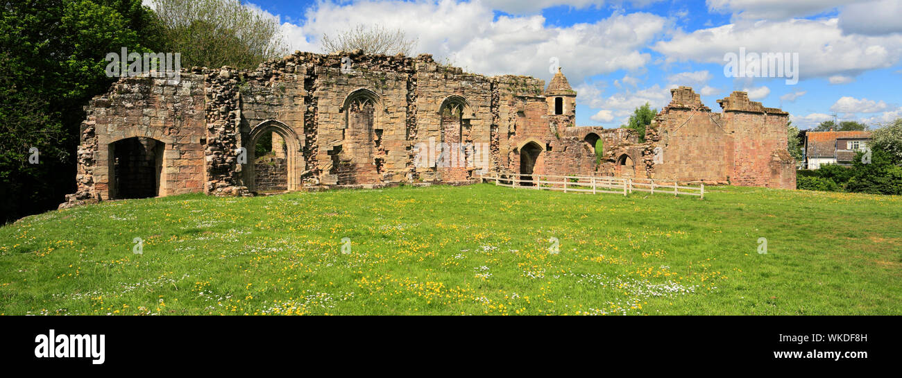 Summer view over Spofforth Castle, Spofforth village, North Yorkshire ...