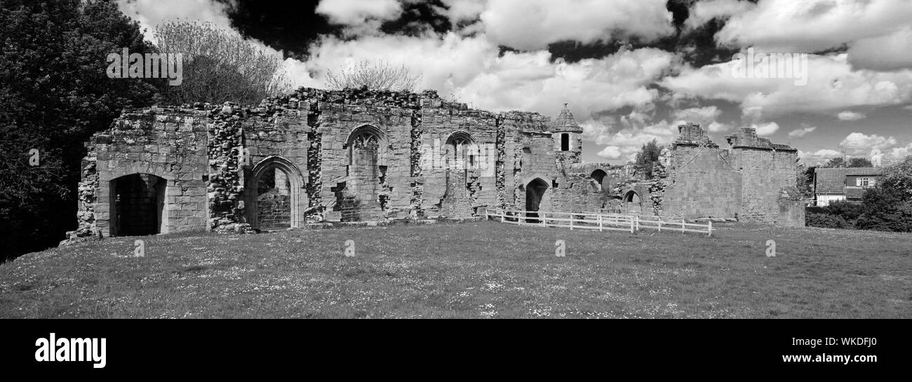 Summer view over Spofforth Castle, Spofforth village, North Yorkshire ...