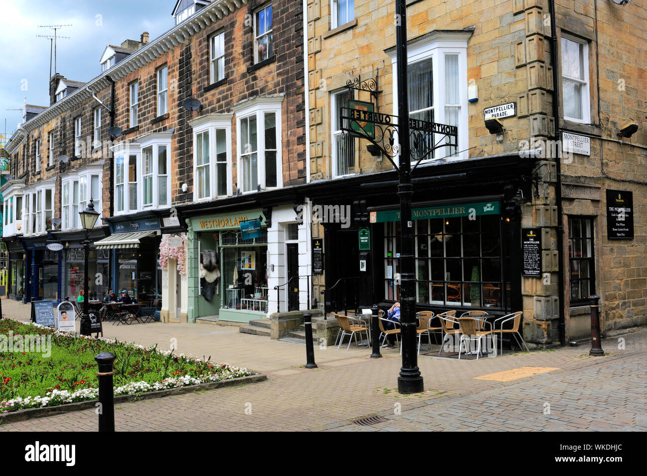 Street view in the Spa town of Harrogate, North Yorkshire England, UK ...