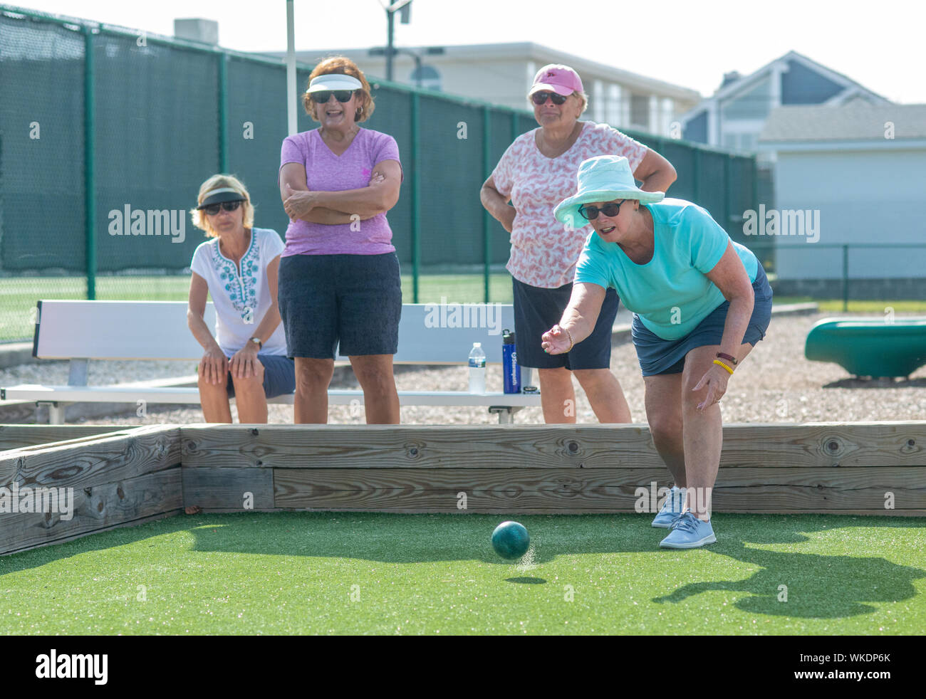 ReRe Boylan of Mill Valley, California takes a shot as her teammates ...
