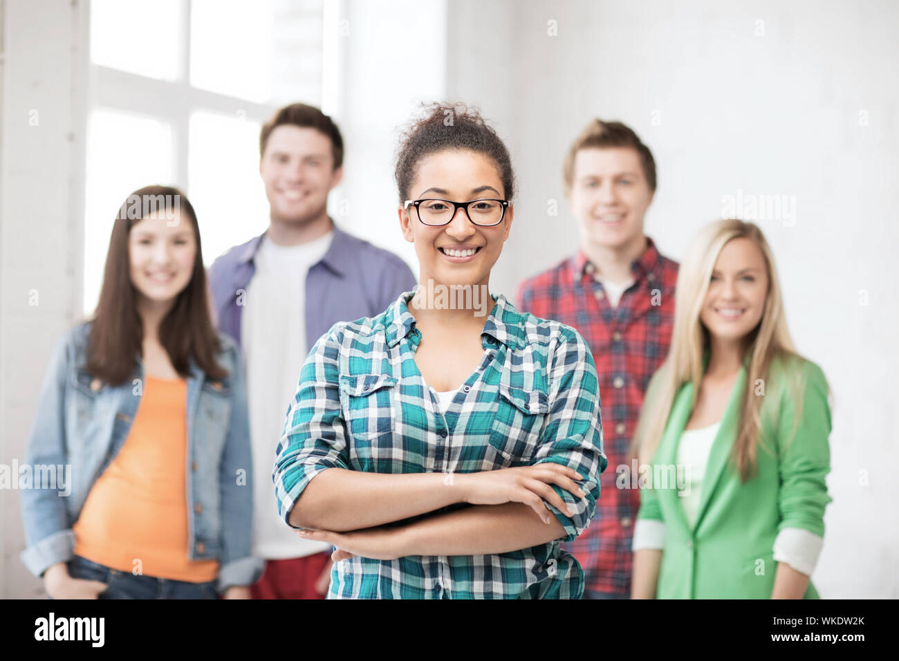 group of students at school Stock Photo - Alamy
