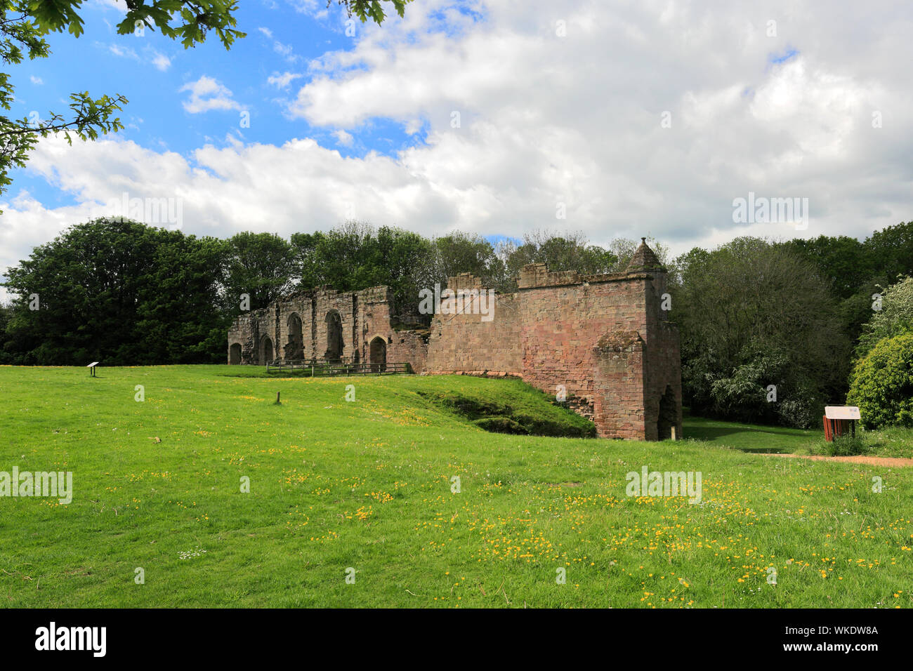 Summer view over Spofforth Castle, Spofforth village, North Yorkshire ...
