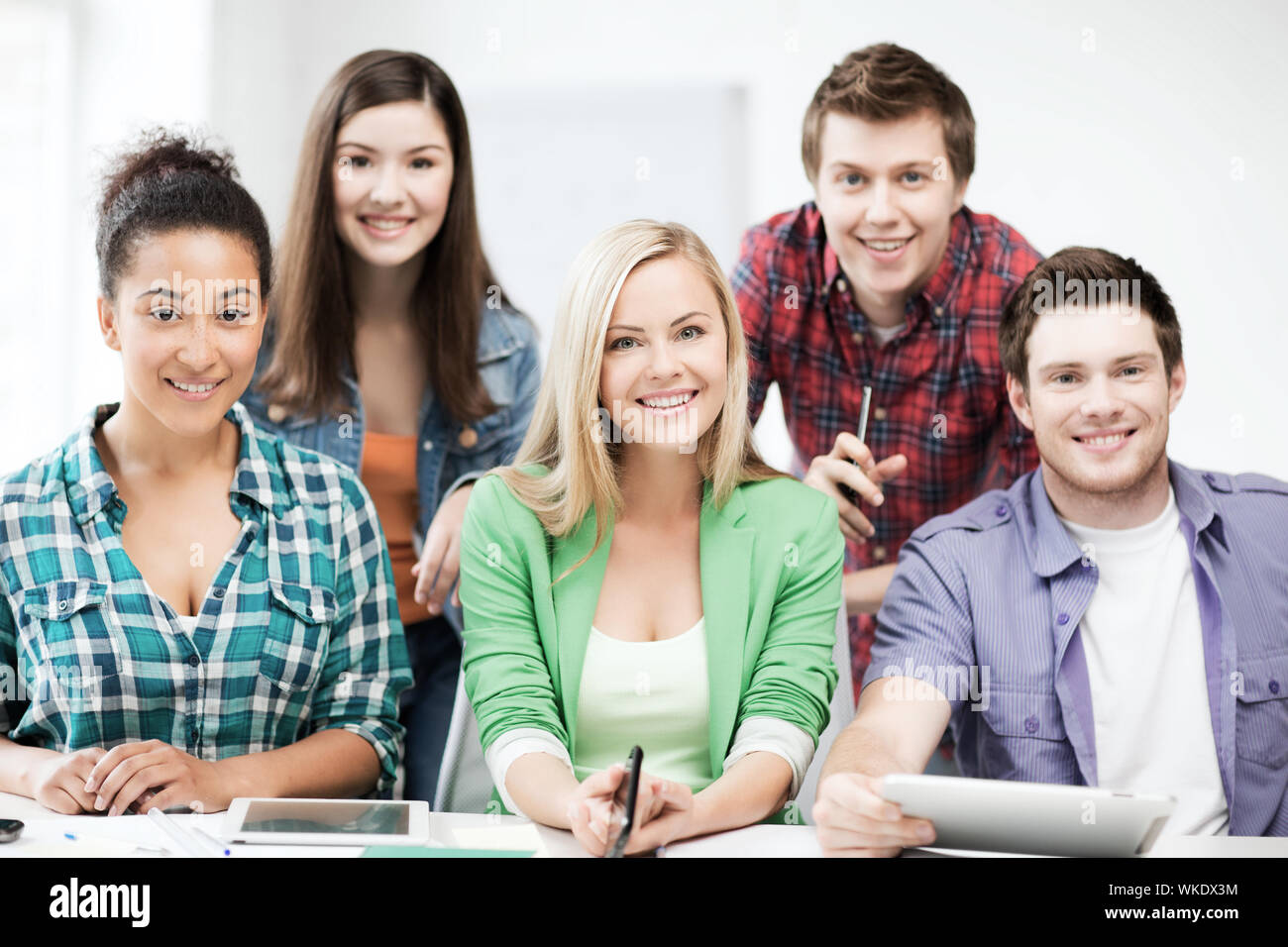 group of students at school Stock Photo - Alamy
