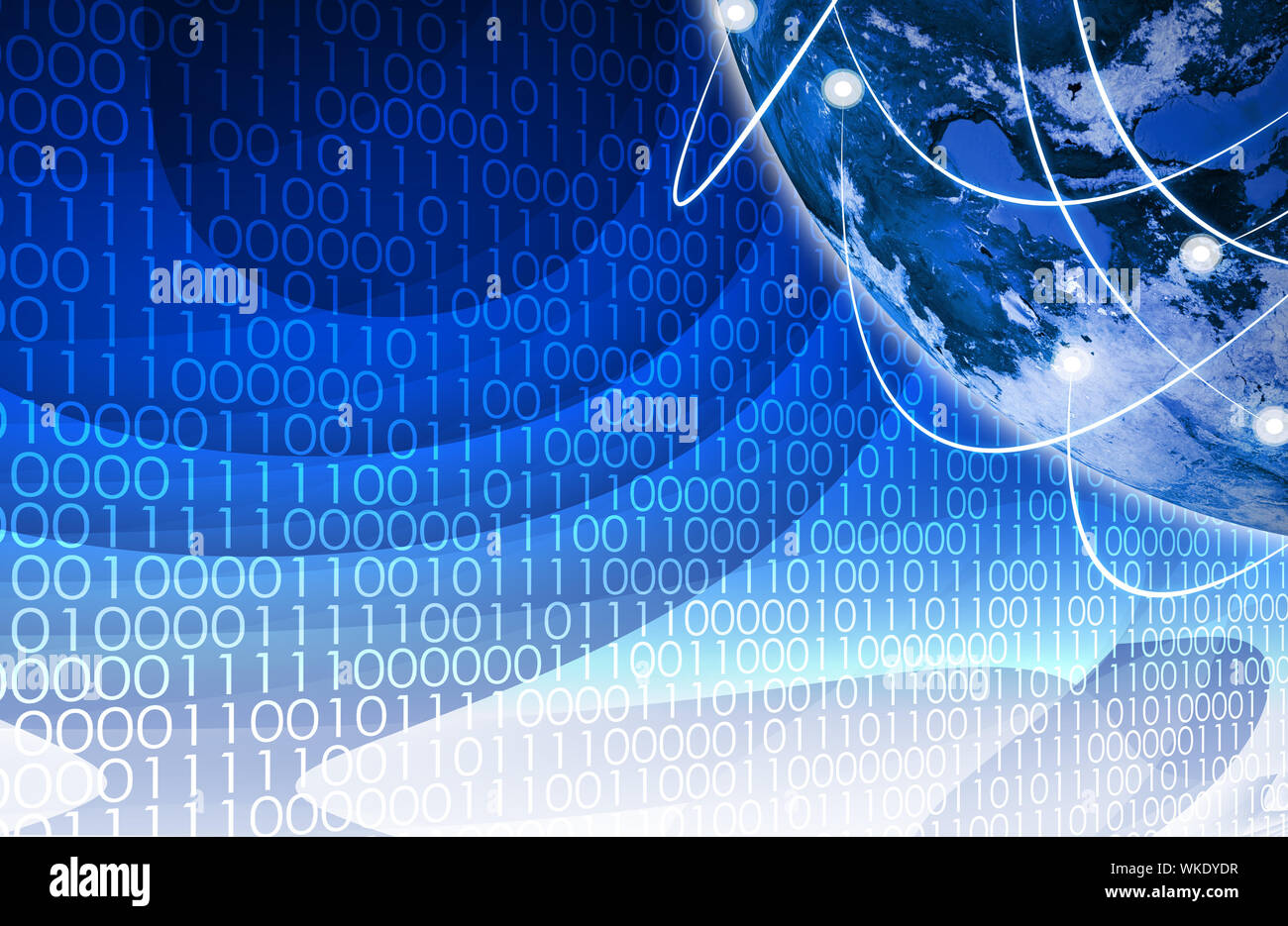 Glowing figures and Earth. Hi-tech technological background. Elements ...