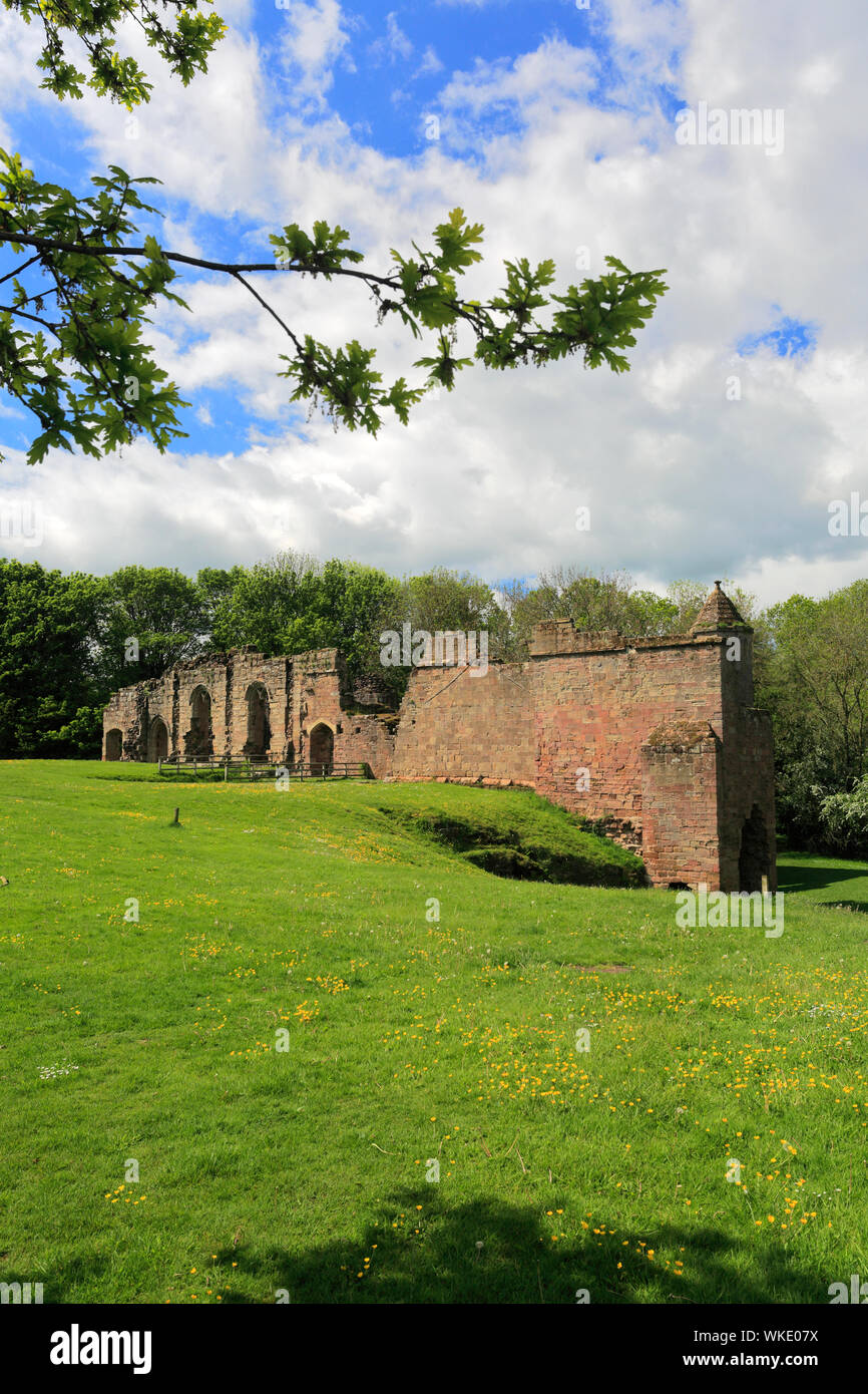 Summer view over Spofforth Castle, Spofforth village, North Yorkshire ...