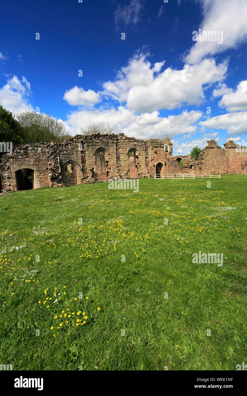 Summer view over Spofforth Castle, Spofforth village, North Yorkshire ...