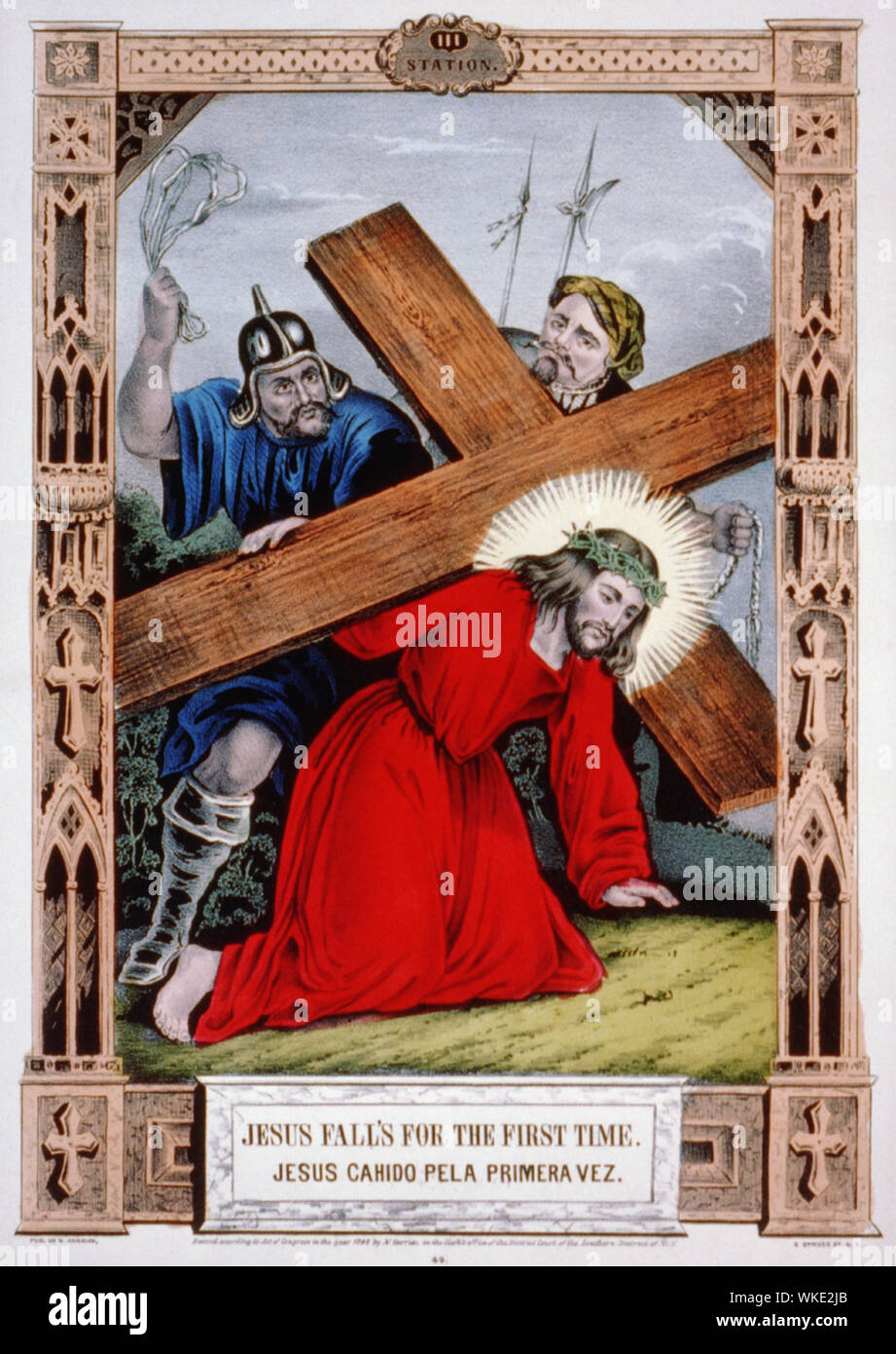 Jesus fall's for the first time. / Jesus cahido pela primera vez Stock ...