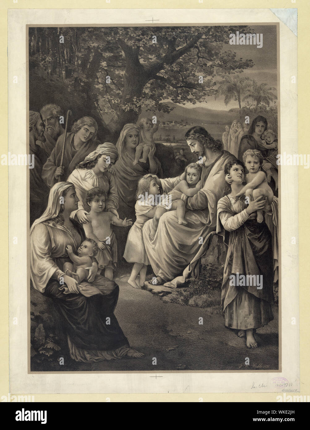 Jesus blessing the children Stock Photo - Alamy