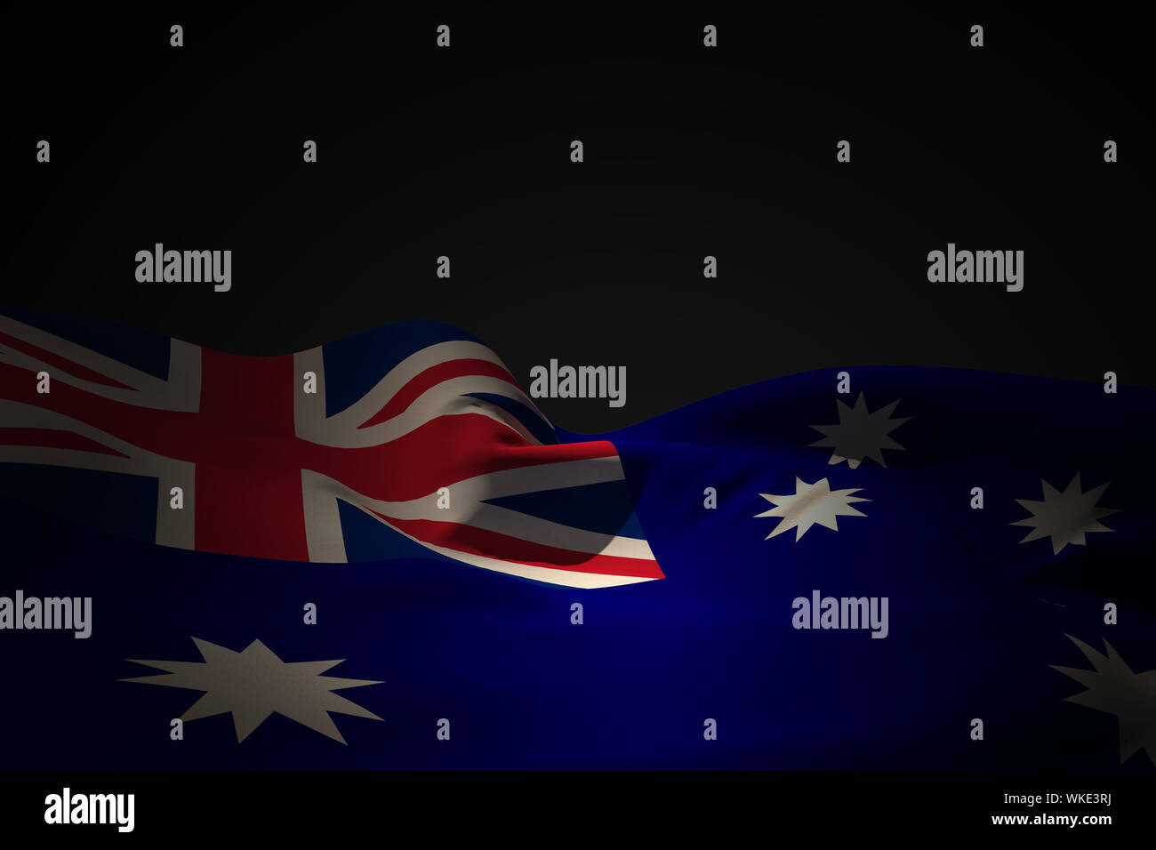 Australia flag waving against black shadow Stock Photo - Alamy