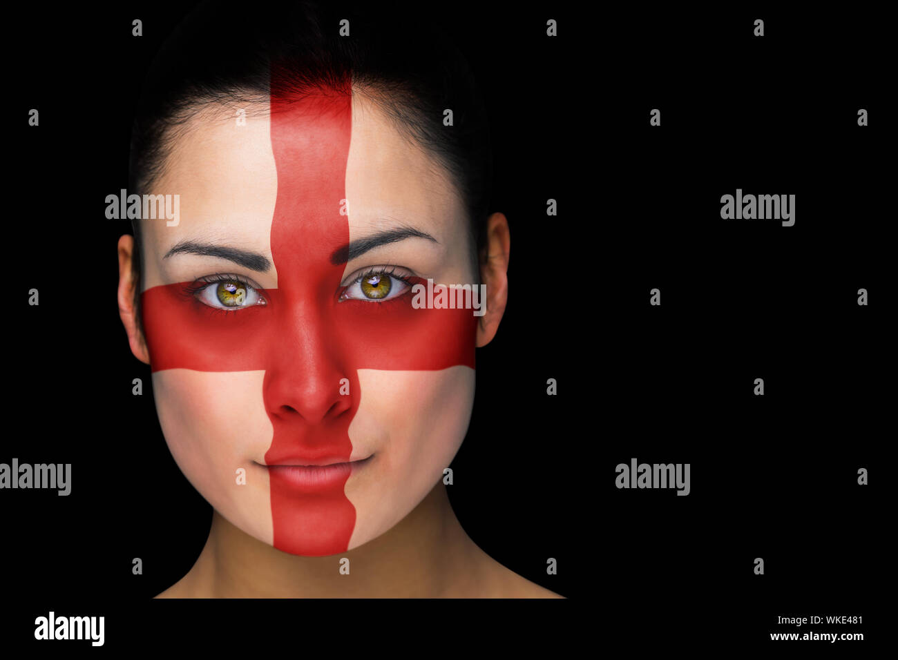 England football fan face paint woman hi-res stock photography and ...