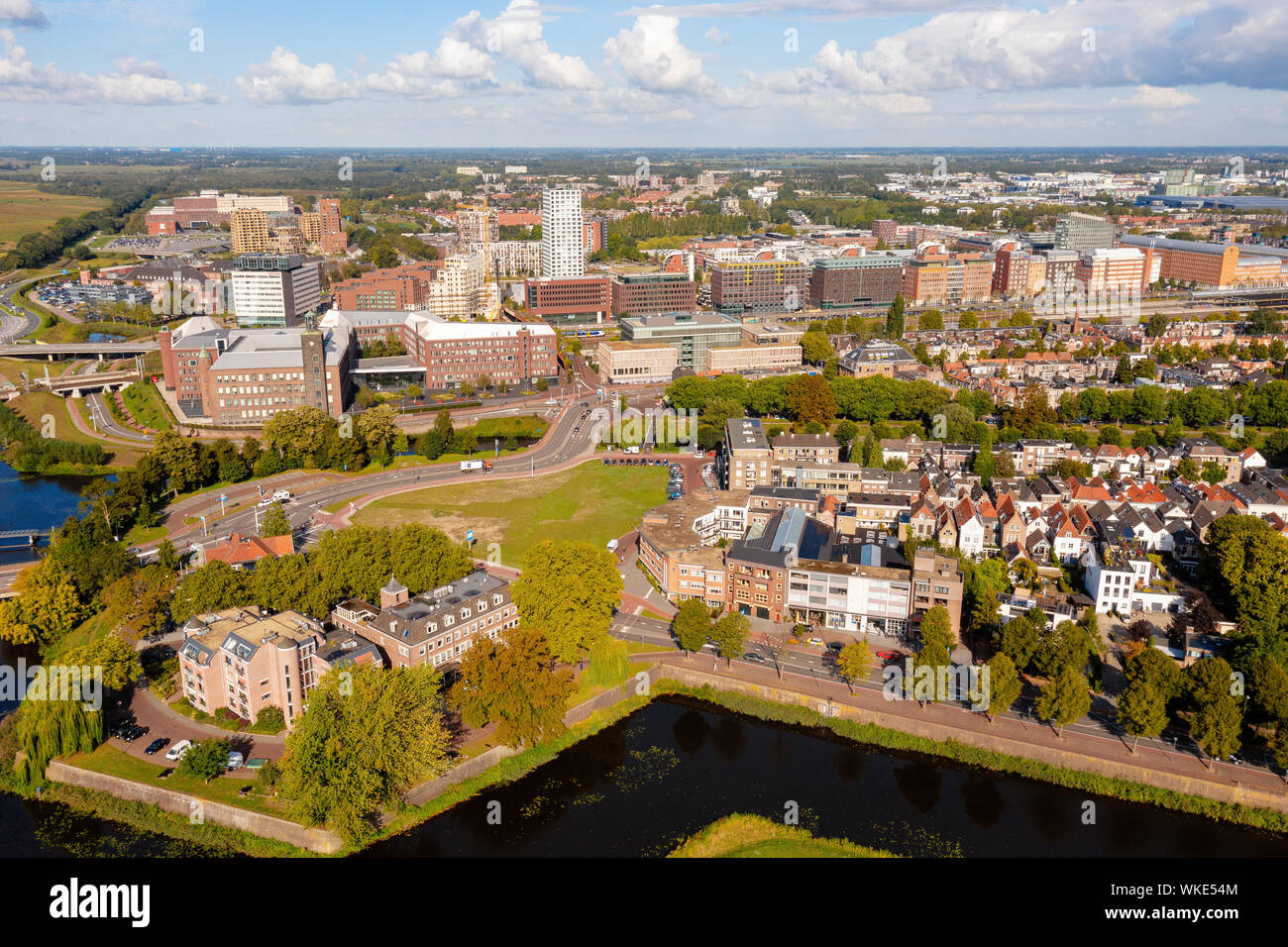 Den Bosch with Het Bossche Broek from the air Stock Photo - Alamy