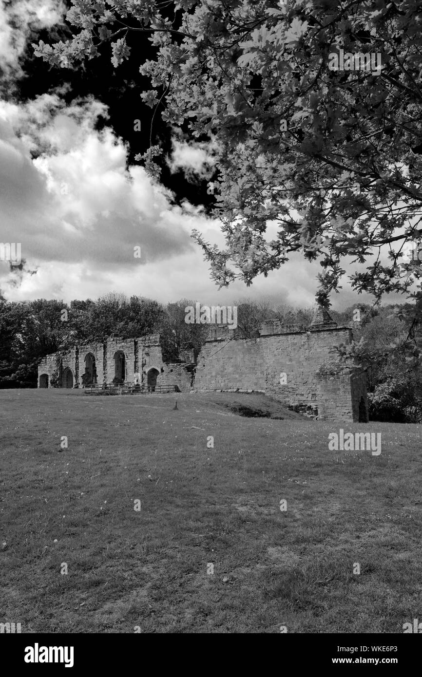 Summer view over Spofforth Castle, Spofforth village, North Yorkshire ...