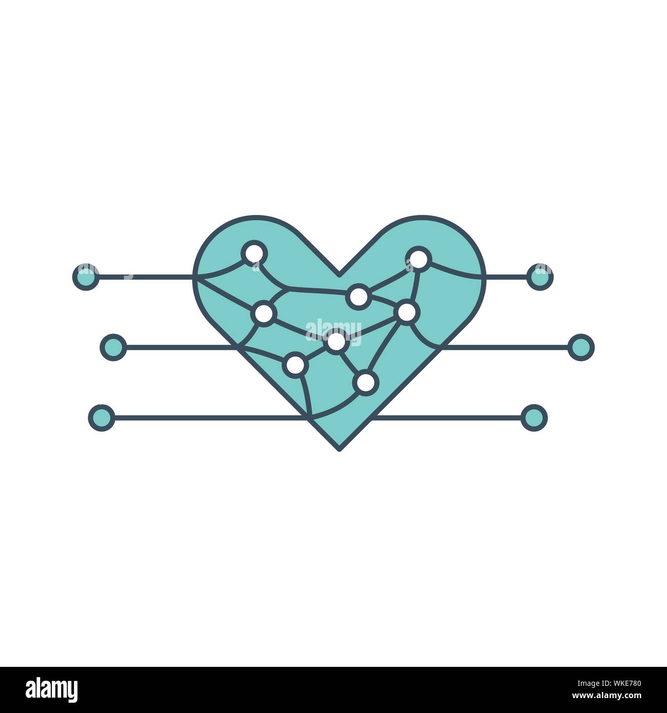 Heart icon with ai neural network inside Stock Vector Image & Art - Alamy