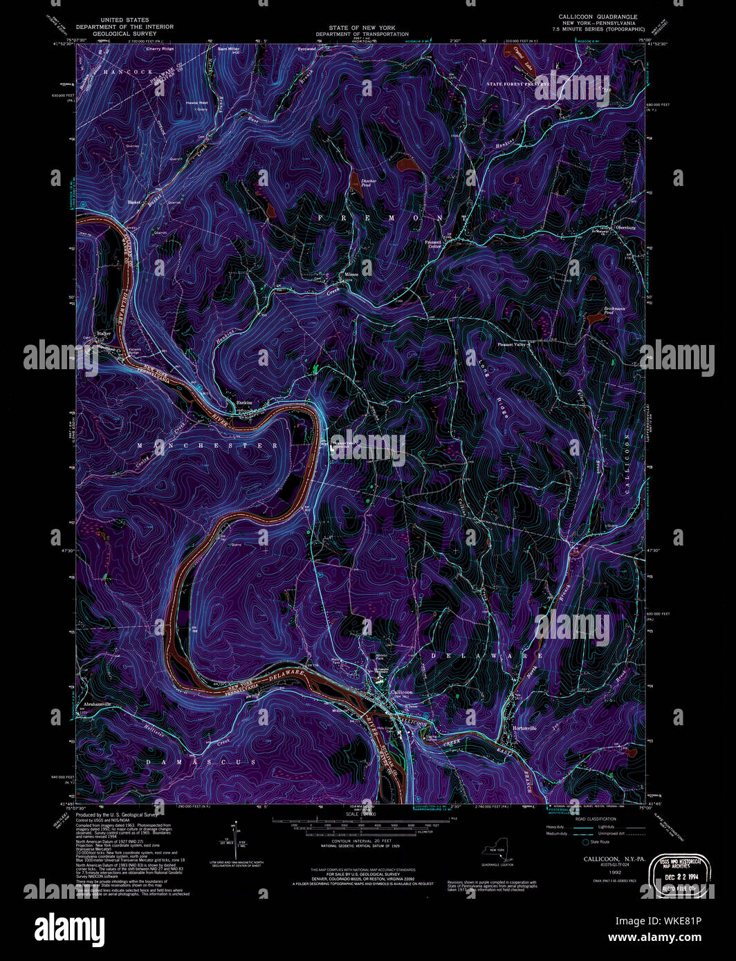Map of callicoon new york hi-res stock photography and images - Alamy