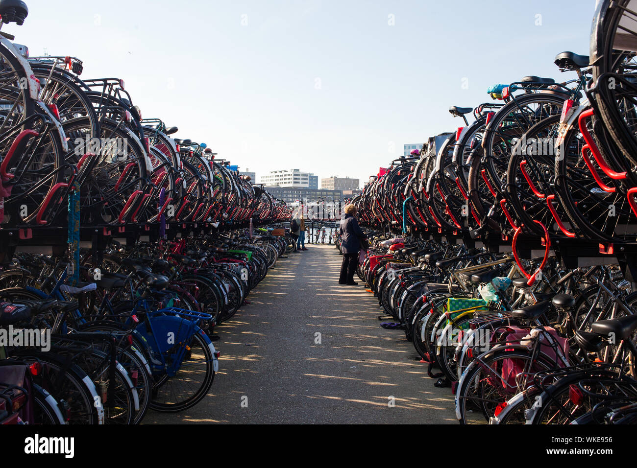 Bicycles on bicycle racks hi-res stock photography and images - Alamy