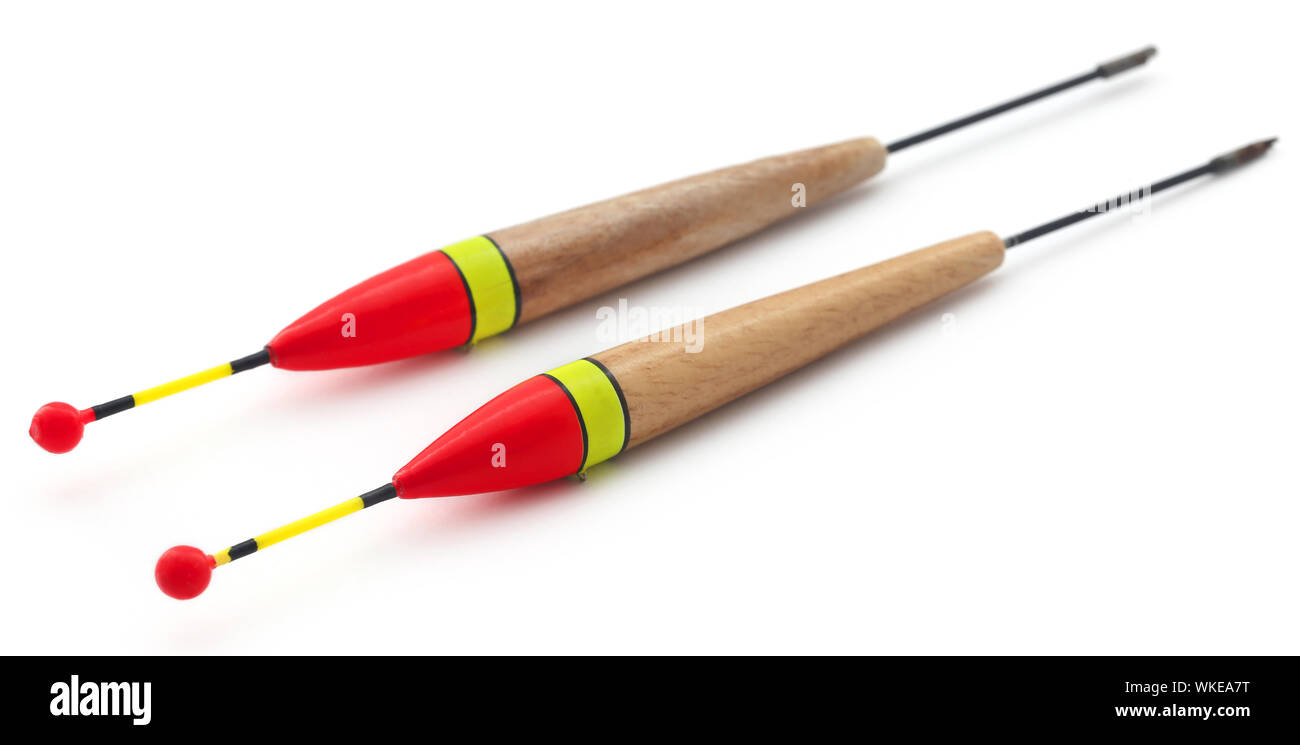 Fishing float over white background Stock Photo - Alamy