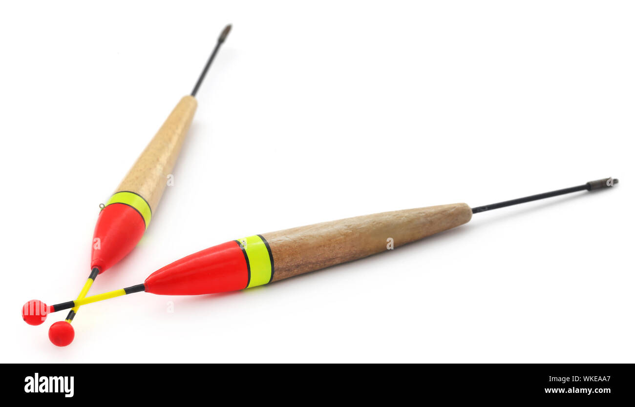 Fishing float over white background Stock Photo - Alamy
