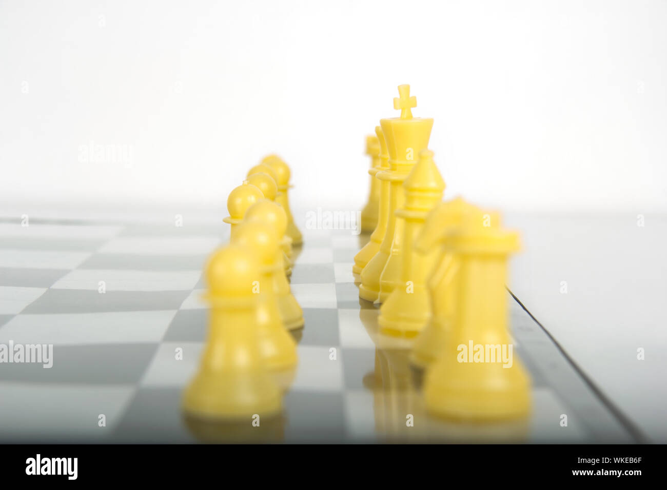White chess pieces on a chessboard Stock Photo - Alamy