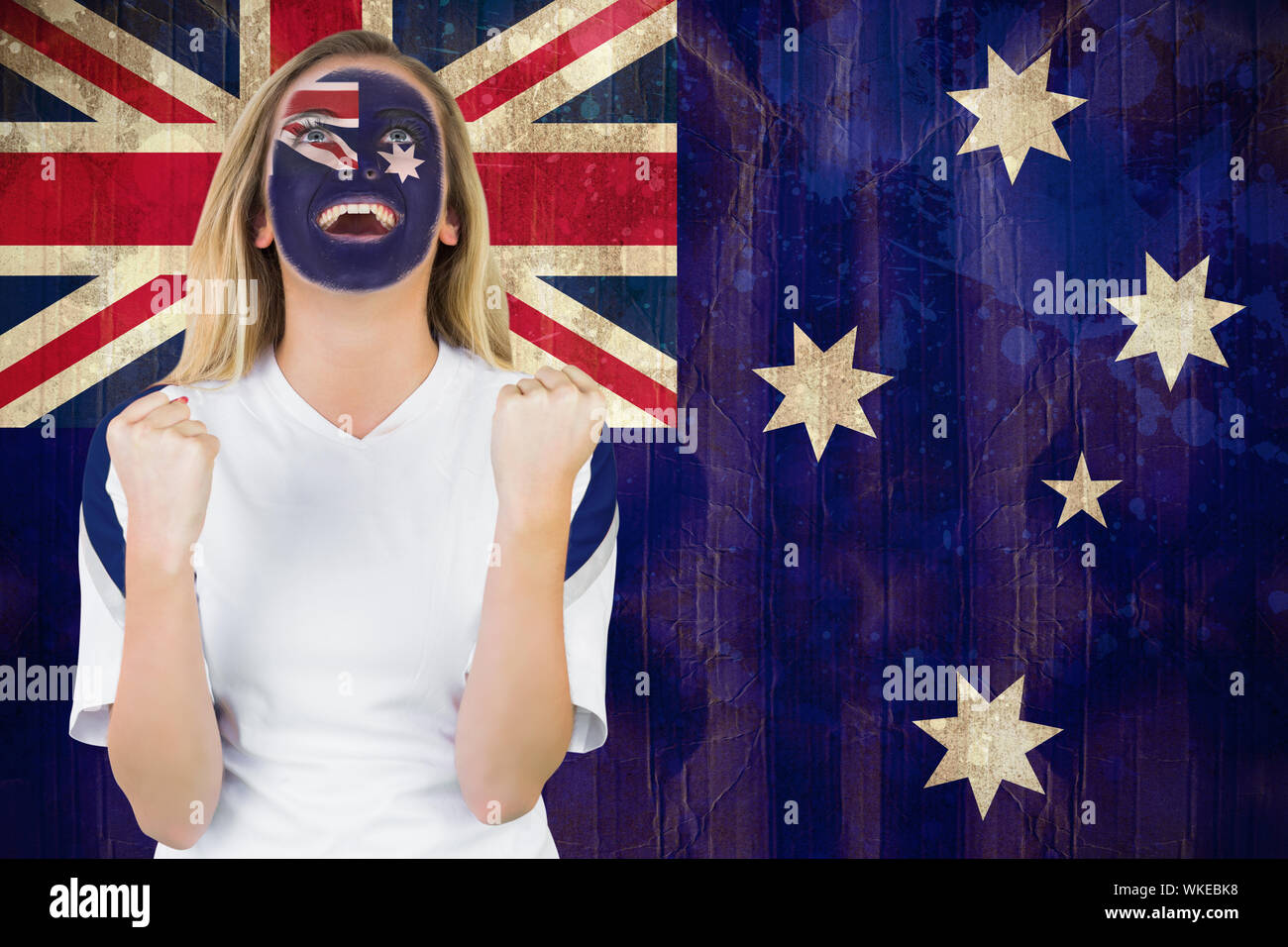 Australia flag face paint hi-res stock photography and images - Alamy