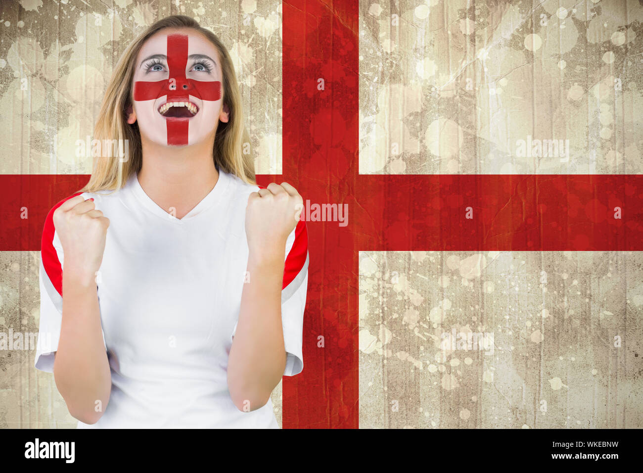 England football fan face paint woman hi-res stock photography and ...