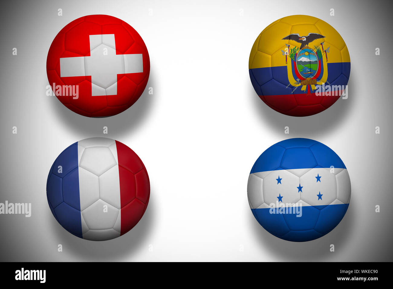 Group e world cup footballs on white background Stock Photo - Alamy