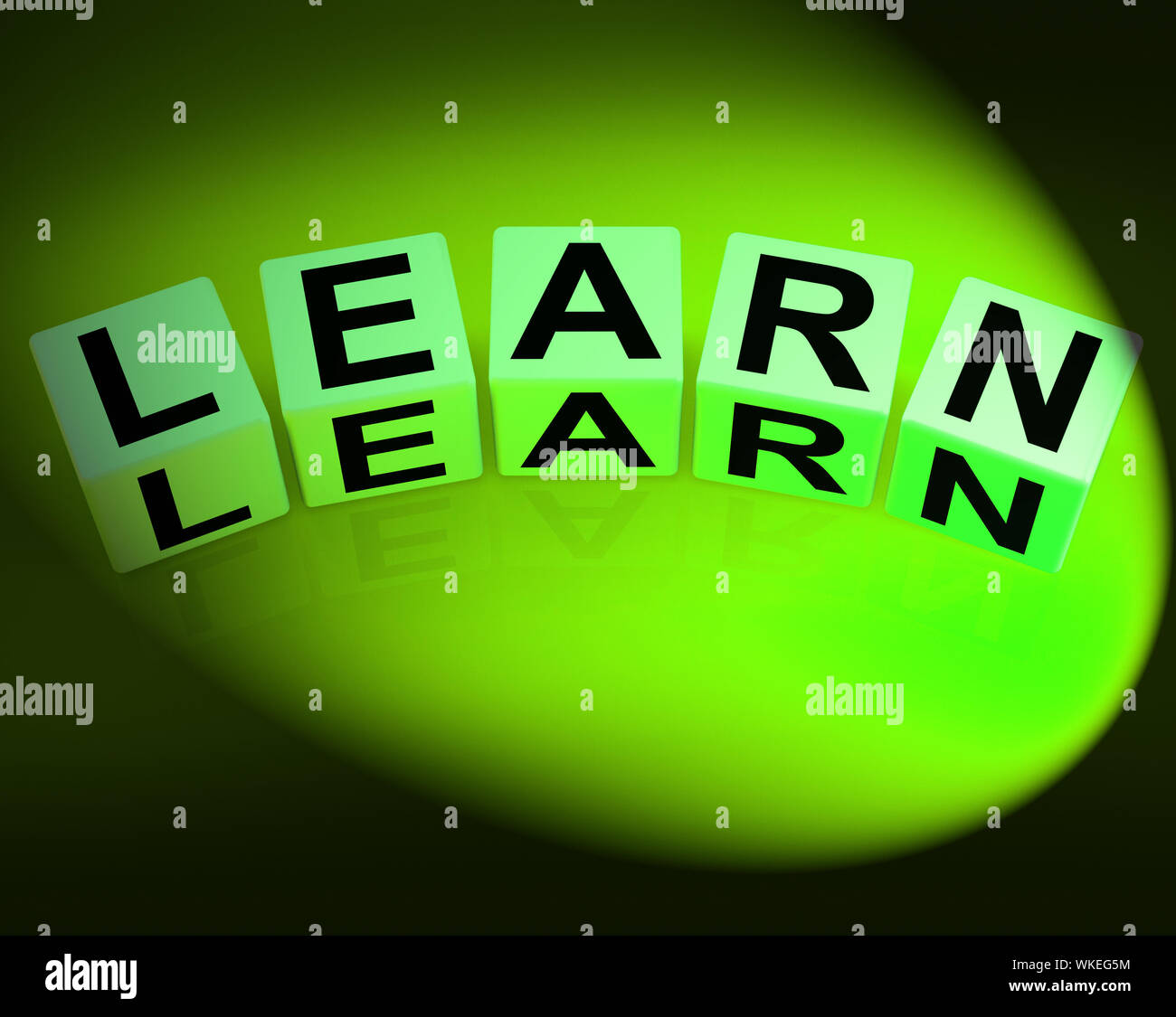 Learn Dice Showing Education Studying and Learning Stock Photo - Alamy