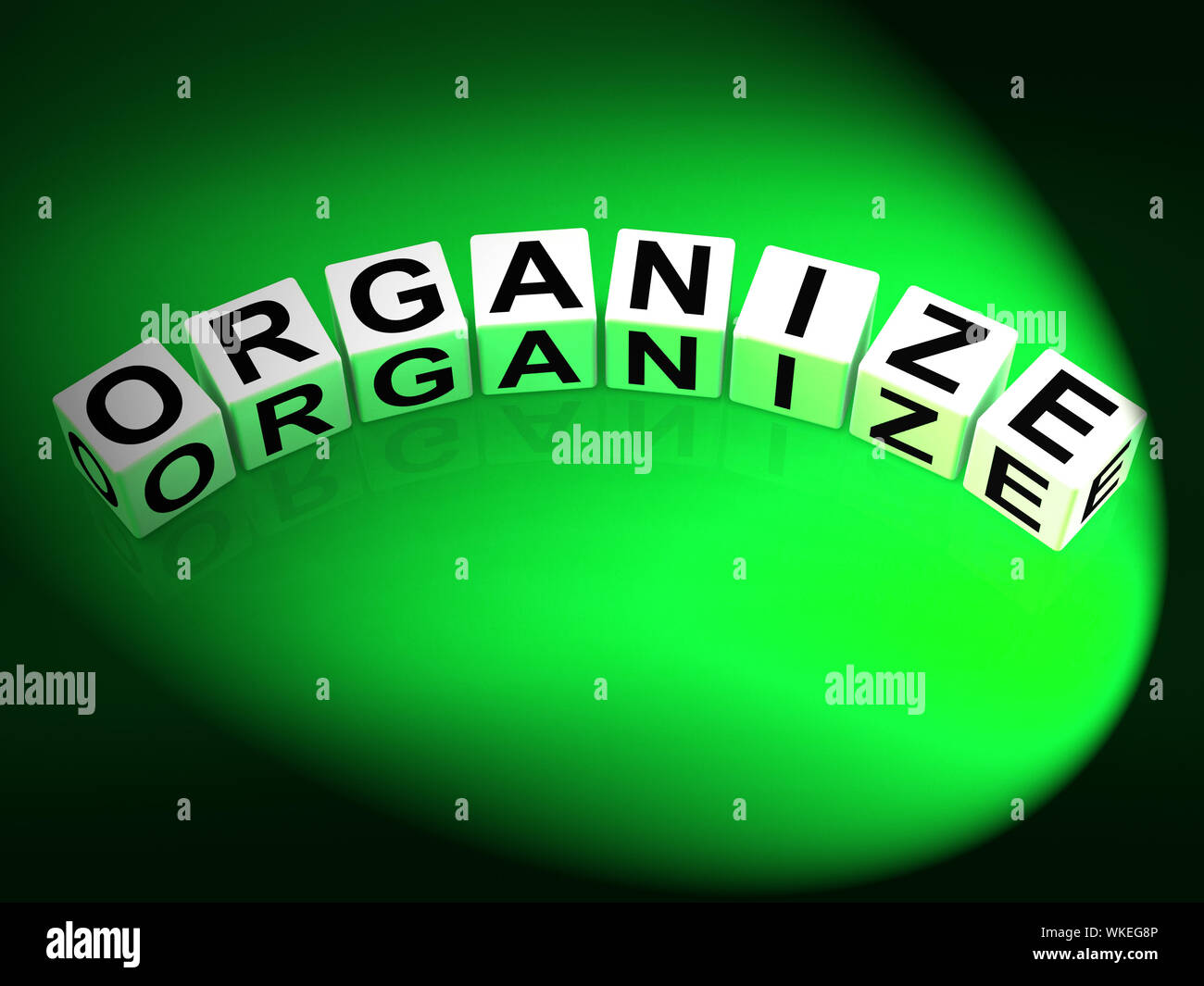 Organize Dice Representing Organization Management and Established ...