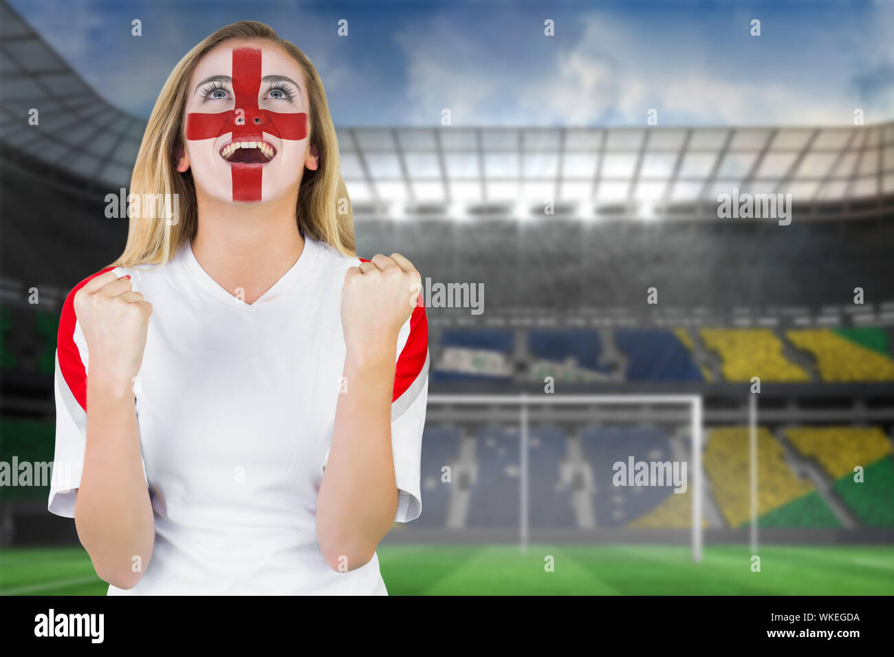 England football fan face paint woman hi-res stock photography and ...