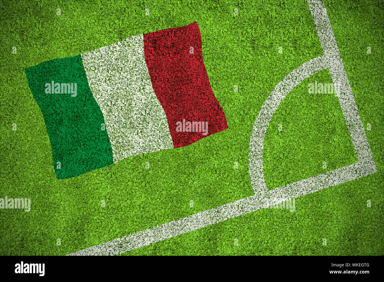 Italy national flag against corner of football pitch Stock Photo - Alamy