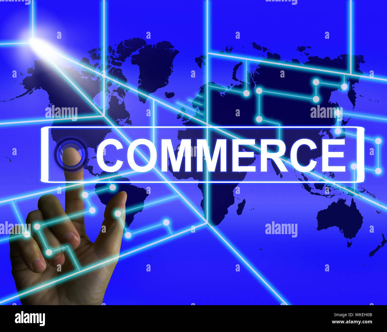 Commerce Screen Showing Worldwide Commercial and Financial Business ...