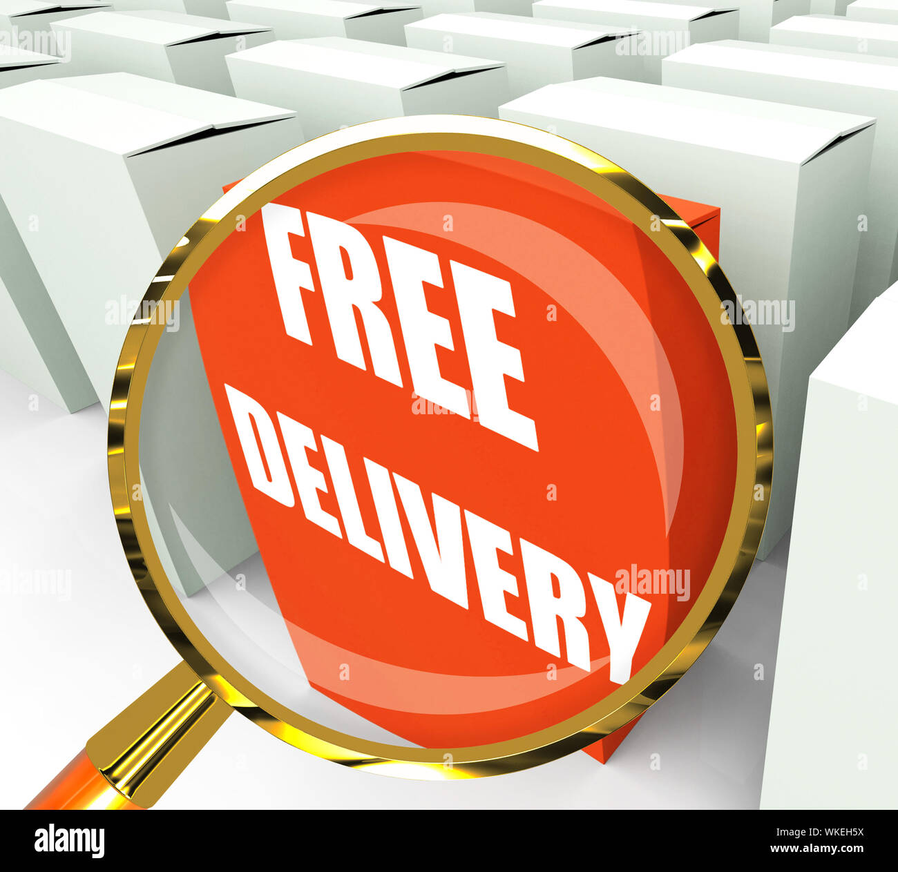 Free Delivery Sign on Packet Showing No Charge To Deliver Stock Photo ...