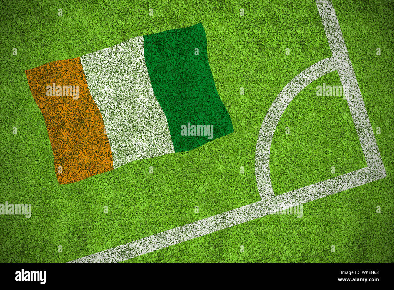 Ivory coast national flag against corner of football pitch Stock Photo ...