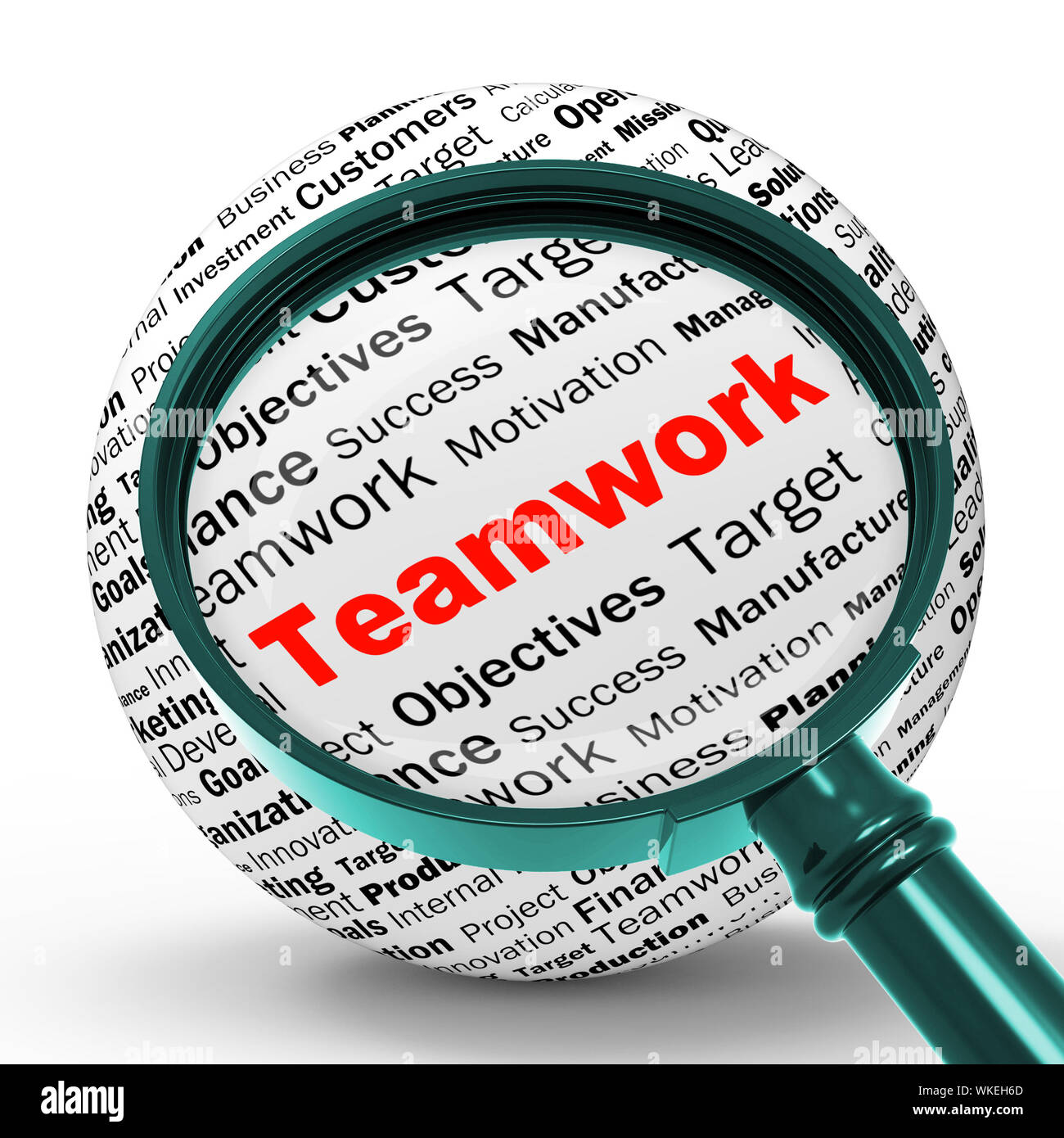 Teamwork Magnifier Definition Means Unity Cooperation And Partnership ...