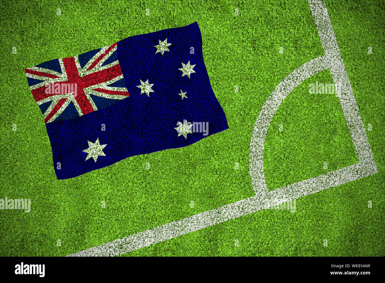 Australia national flag against corner of football pitch Stock Photo ...