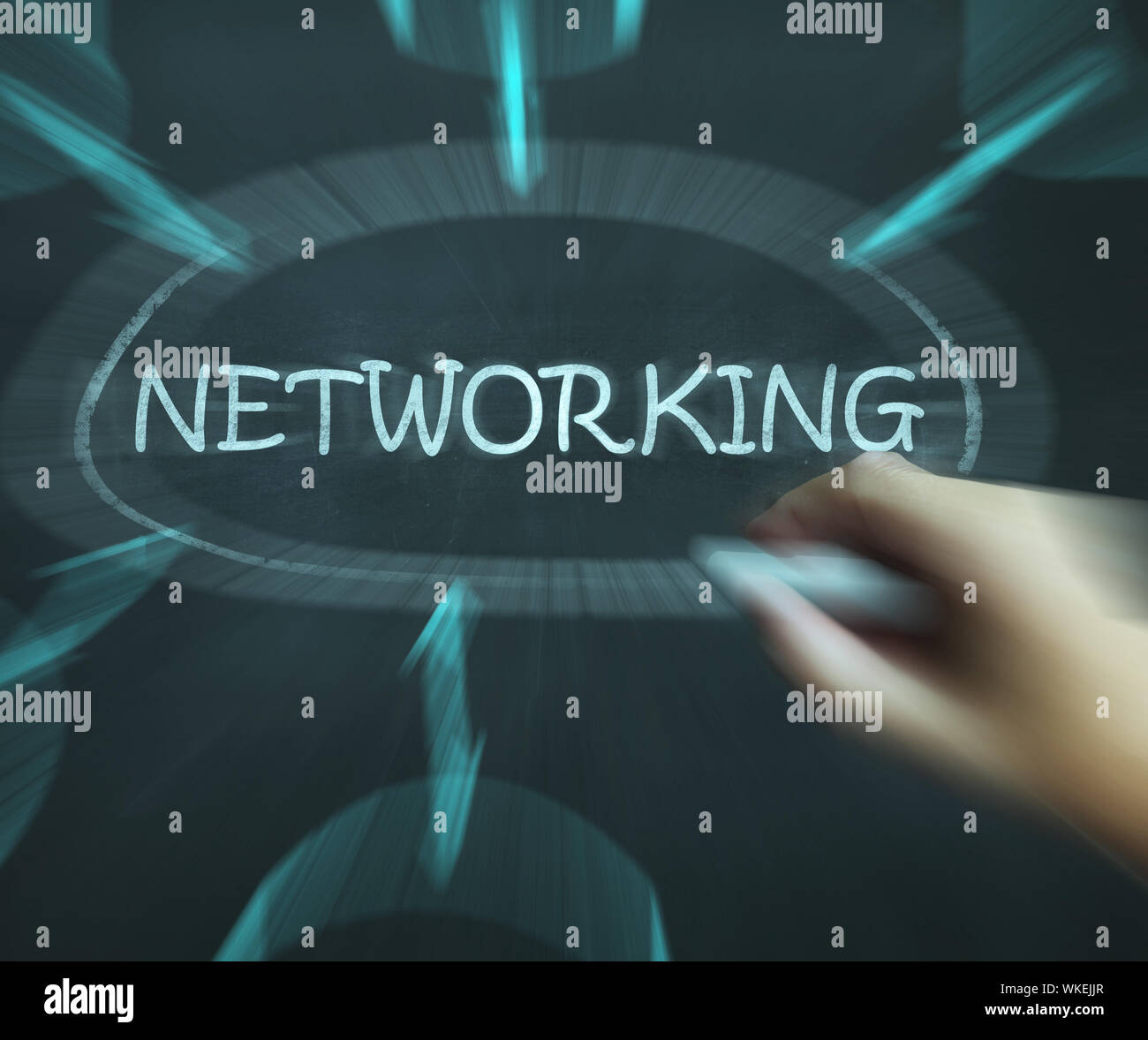 Networking Diagram Meaning Making Contacts And Connections Stock Photo ...