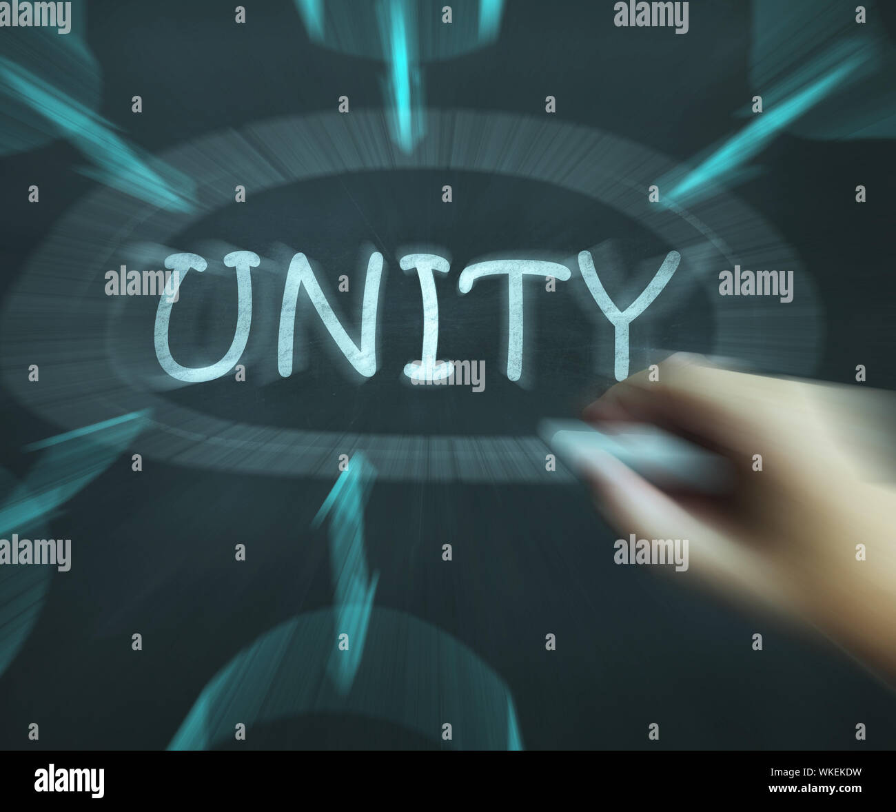 Unity Diagram Meaning Working As Team And Cooperation Stock Photo - Alamy