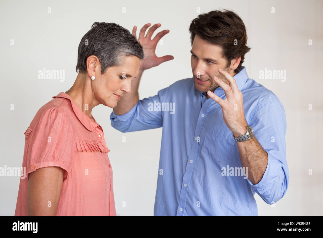 Angry businessman shouting at employee in the office Stock Photo - Alamy