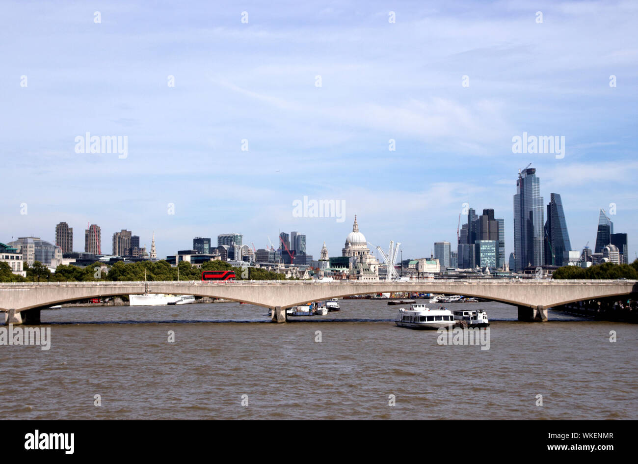 Waterloo Bridge and London Skyline August 2019 Stock Photo - Alamy