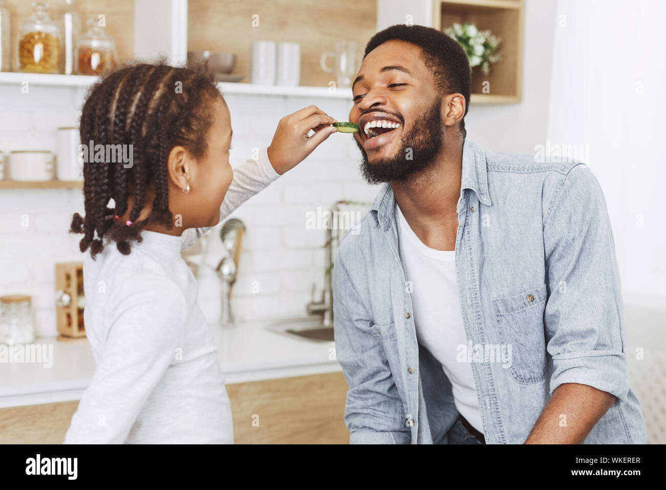 Father Giving Snack Daughter High Resolution Stock Photography and ...