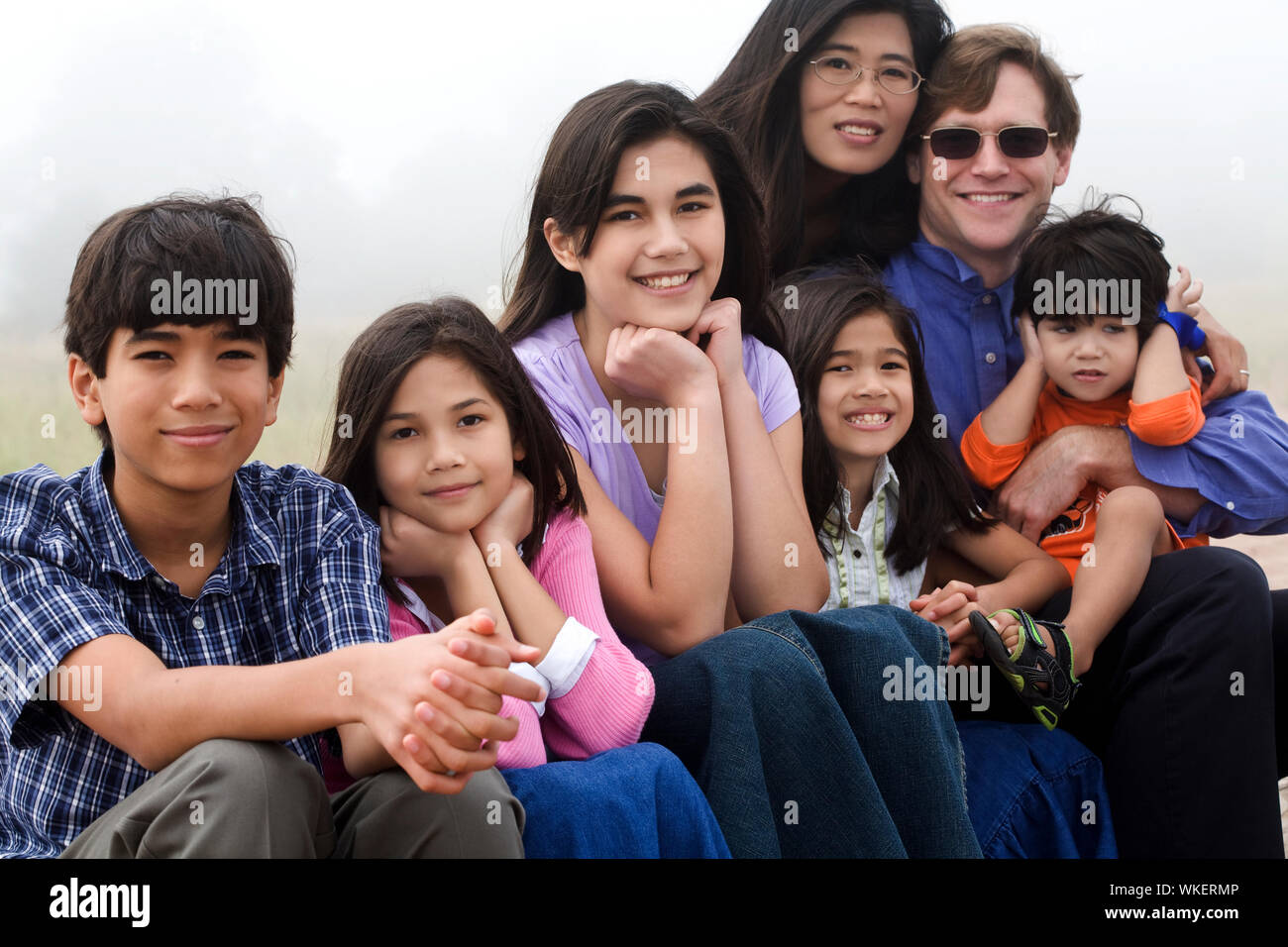 Large Multiracial Family Seven High Resolution Stock Photography and ...