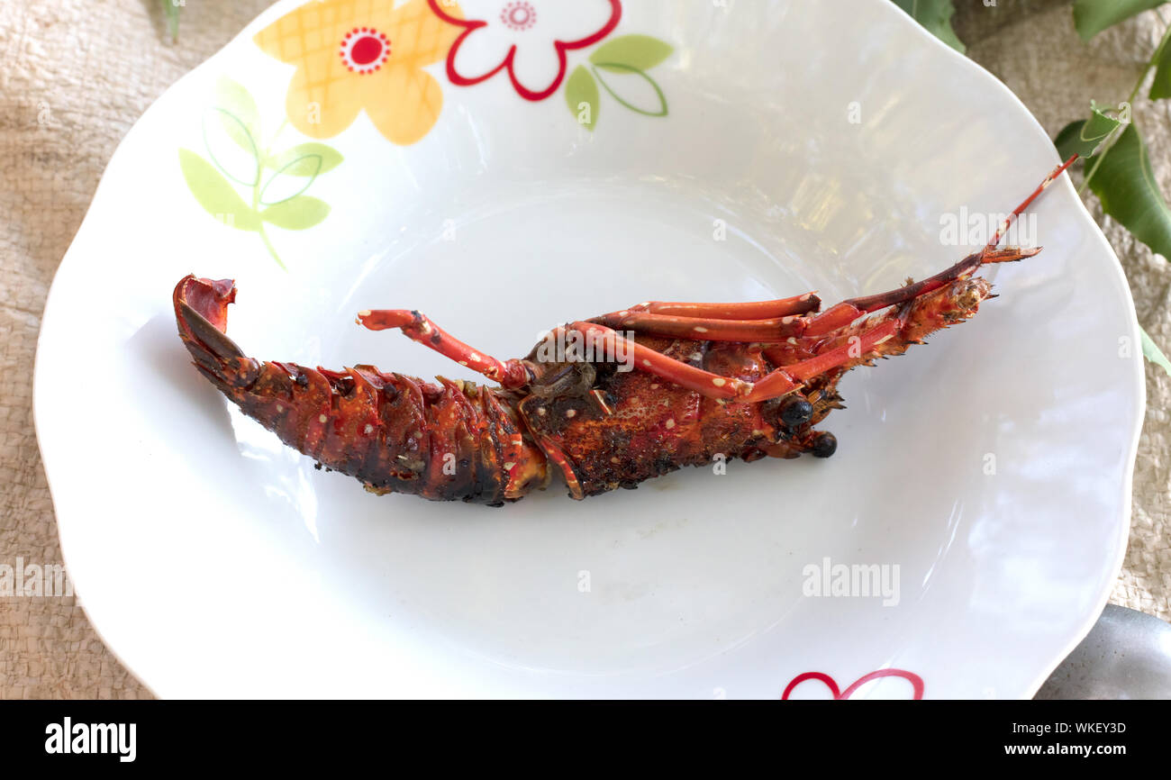 Red lobster, lunch on the beach - Madagascar Stock Photo - Alamy