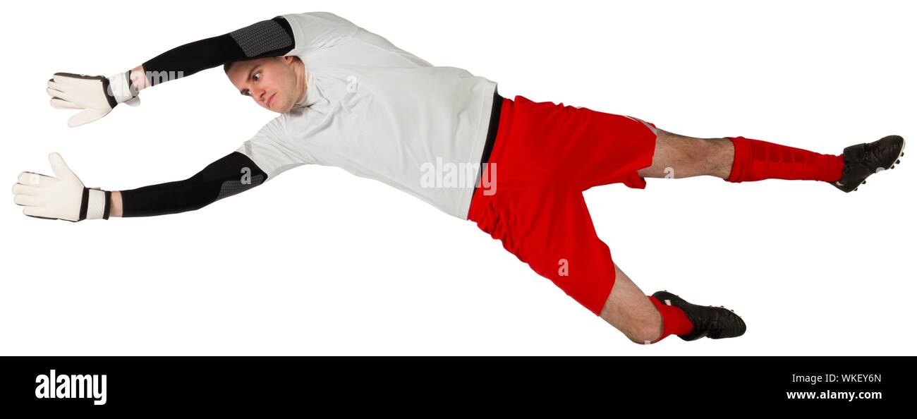 Goalie jumping Cut Out Stock Images & Pictures - Alamy