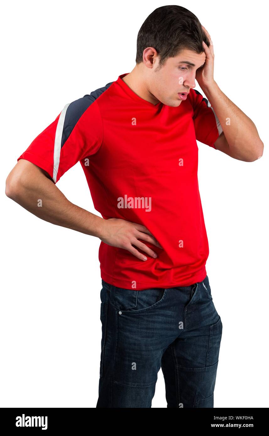 Disappointed football fan in red hi-res stock photography and images ...