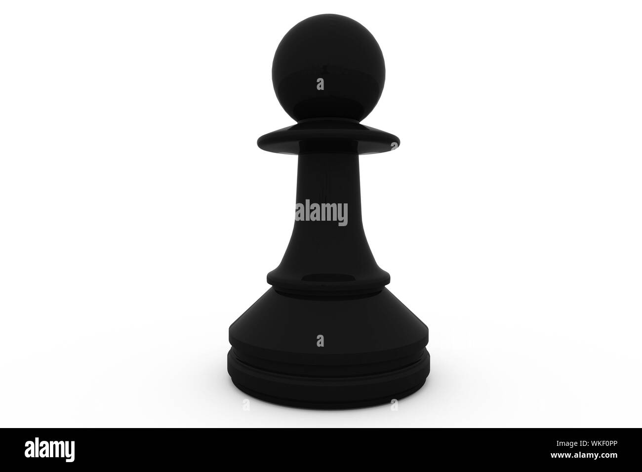 Digitally generated black pawn standing alone on white background Stock ...