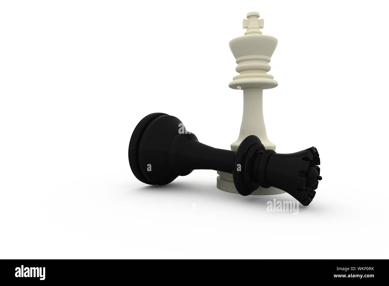 Fallen queen chess piece Cut Out Stock Images & Pictures - Alamy